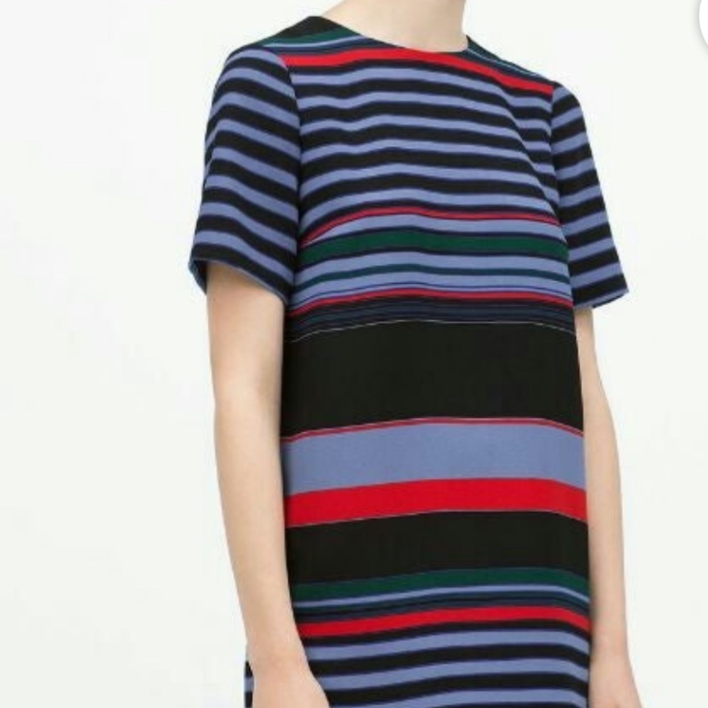 Zara Woman Striped Mini Dress - Gem